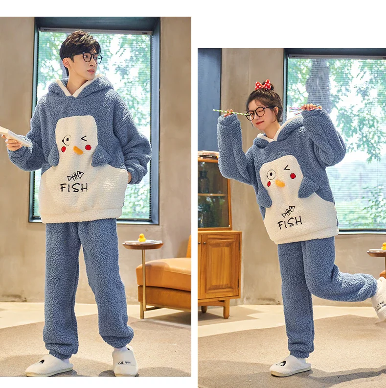 Pijama polar y divertido para pareja • Todo Pijamas