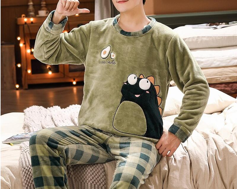 Pijama cálido de forro polar de manga larga para hombre • Todo Pijamas