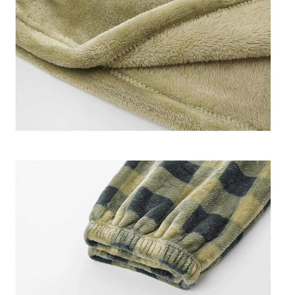 Pijama cálido de forro polar de manga larga para hombre • Todo Pijamas